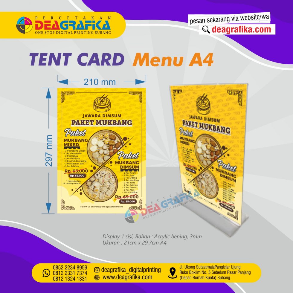 Tent Card Menu A5 - DEA GRAFIKA