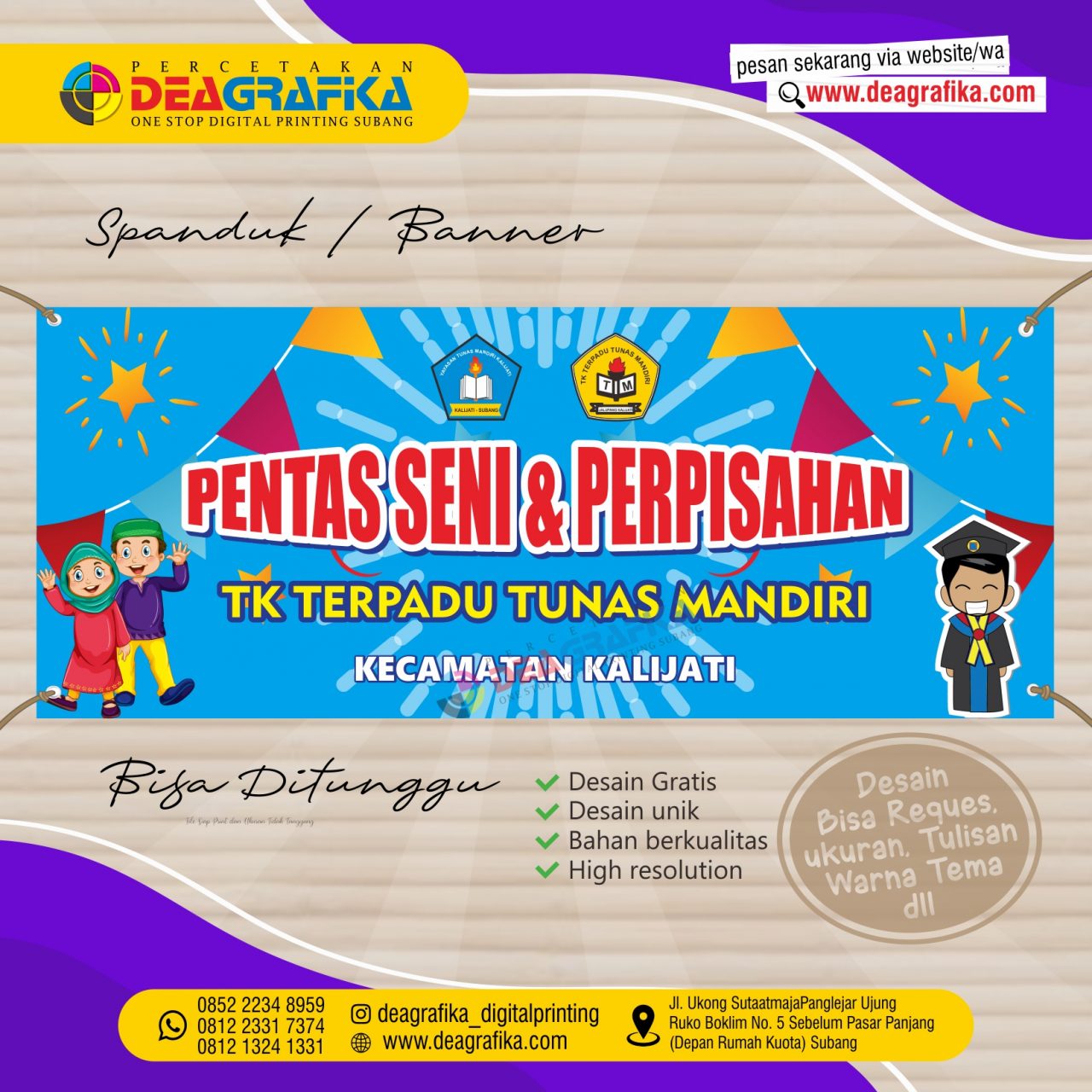 Spanduk Pentas Seni TK - DEA GRAFIKA