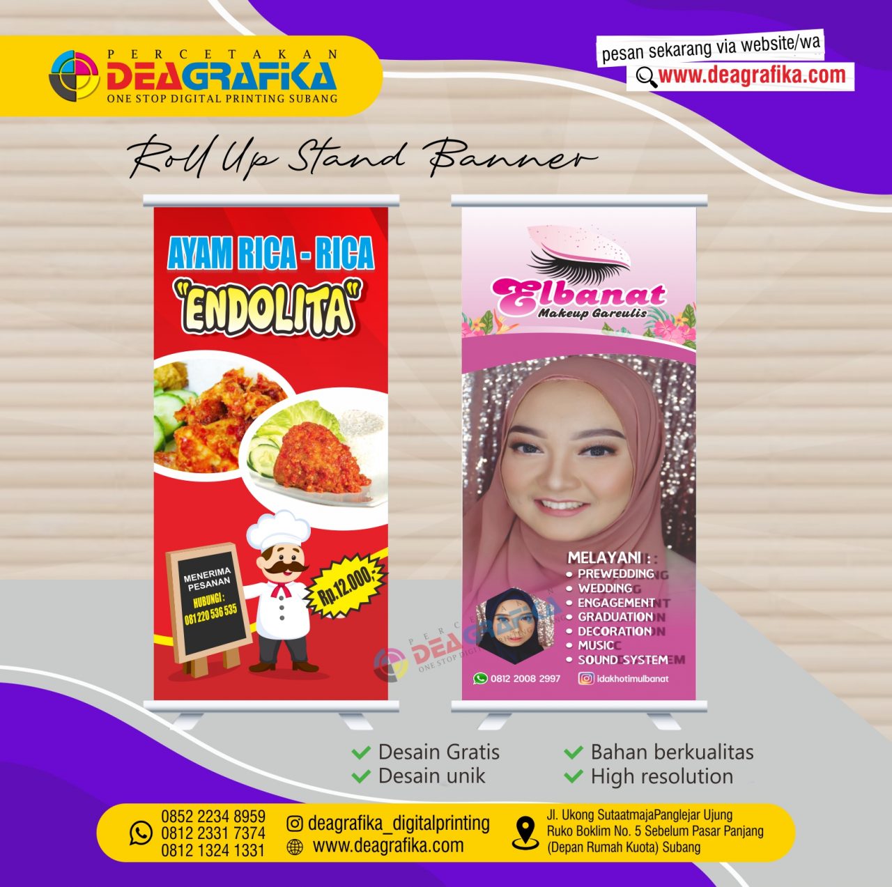 Roll Up Banner + bahan PVC / Albatros - DEA GRAFIKA