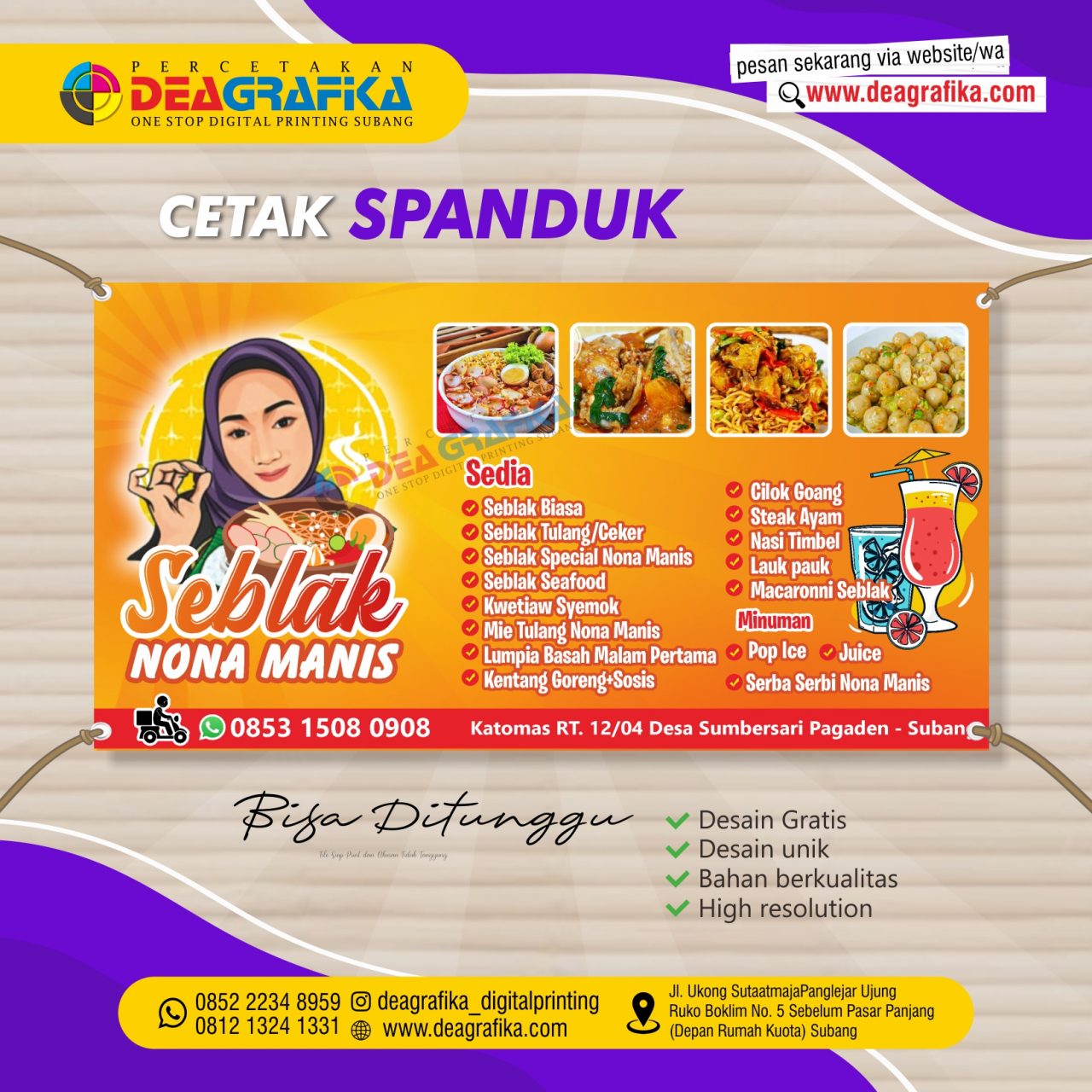 BANNER / SPANDUK SEBLAK - DEA GRAFIKA