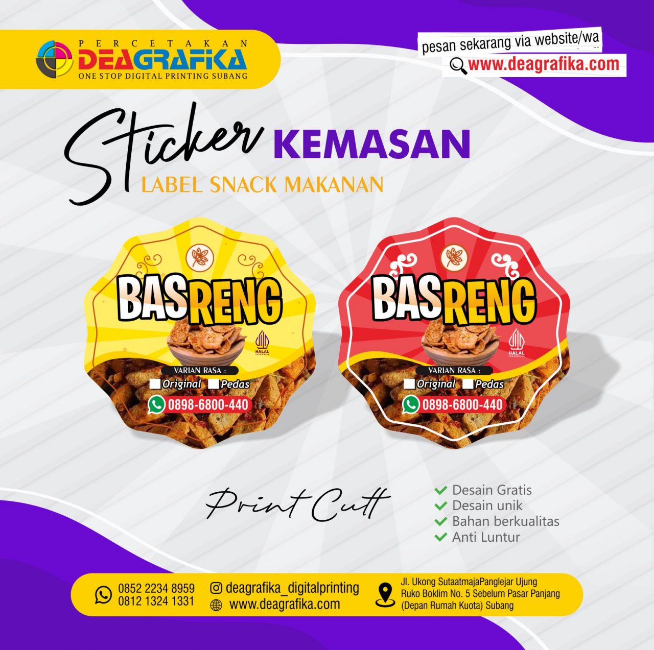 Sticker Label Kemasan Snack Makanan - DEA GRAFIKA