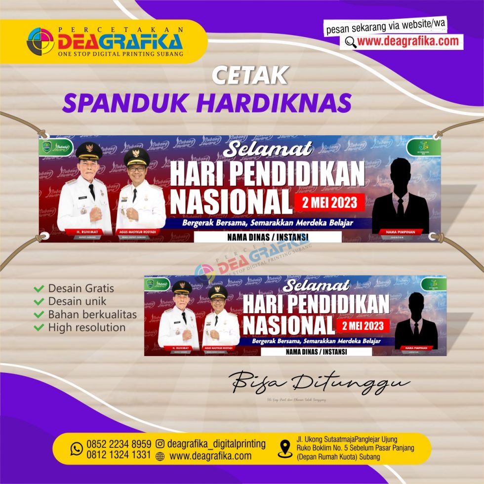 Spanduk Banner Hari Pendidikan Nasional Subang 2023 - DEA GRAFIKA