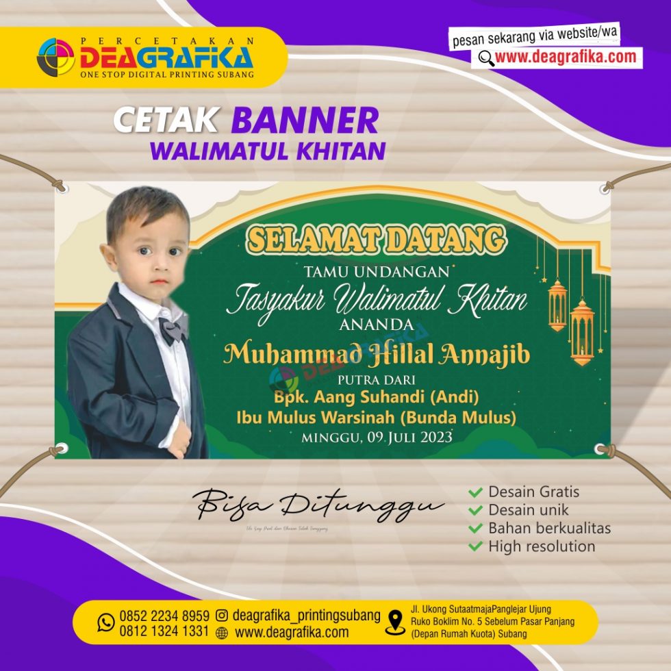 Spanduk Banner Walimatul Khitan - DEA GRAFIKA