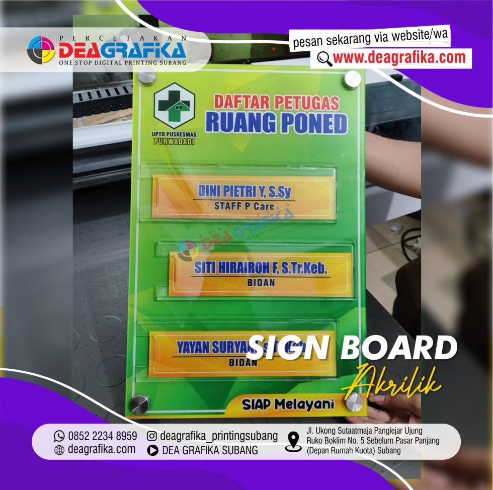 Sign Board Akrilik - DEA GRAFIKA