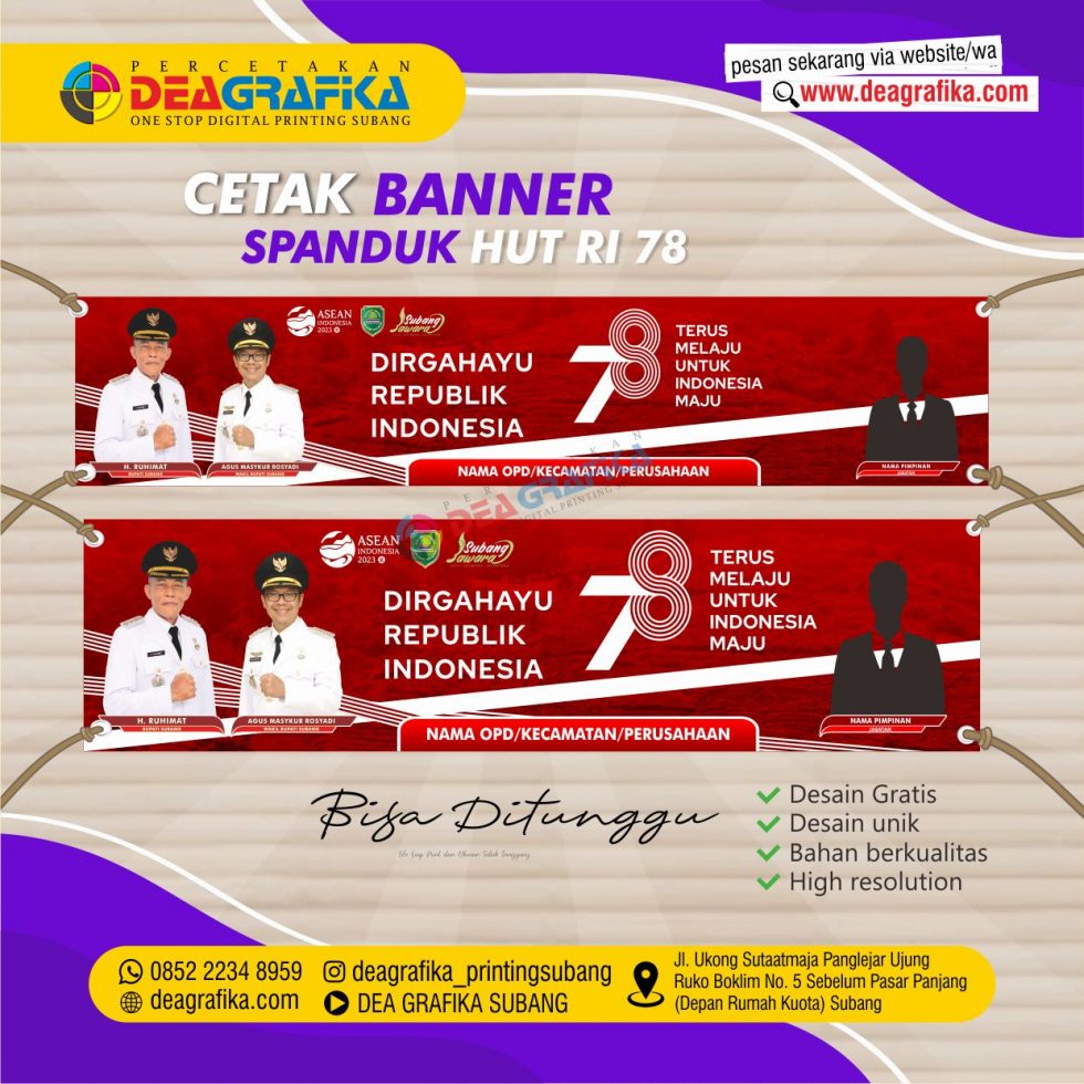 SPANDUK BANNER AGUSTUS HUT RI - DEA GRAFIKA