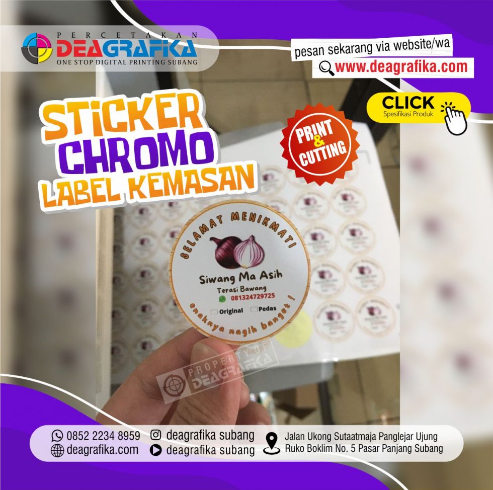 STIKER LABEL CROMO A3 + CUTTING - DEA GRAFIKA
