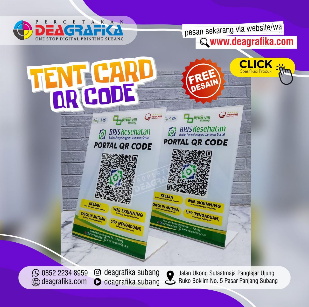 TENT CARD QR CODE BPJS - DEA GRAFIKA