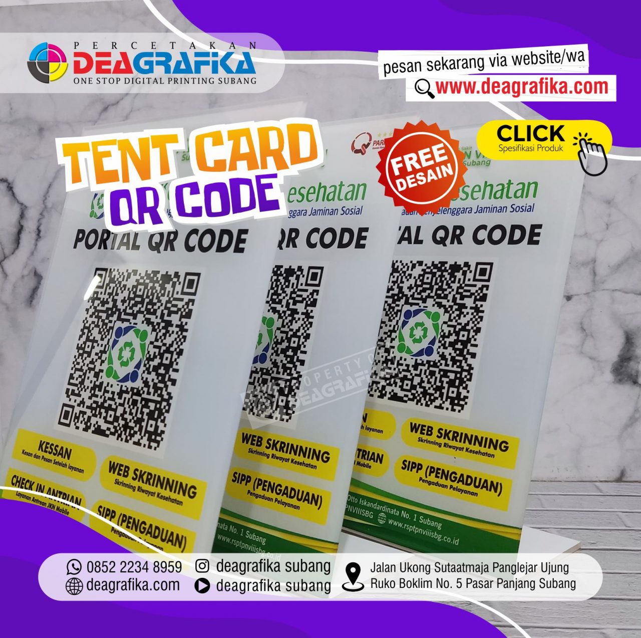 TENT CARD QR CODE BPJS - DEA GRAFIKA