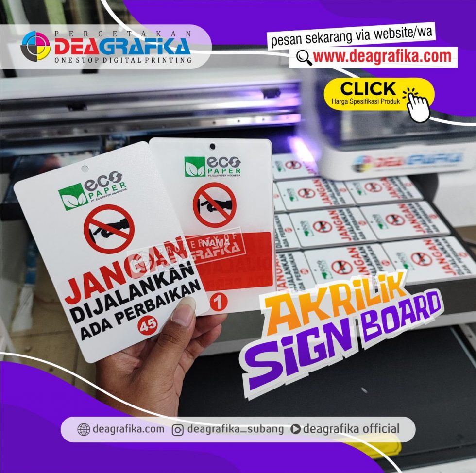 SIGN BOARD AKRILIK CUSTOM - DEA GRAFIKA
