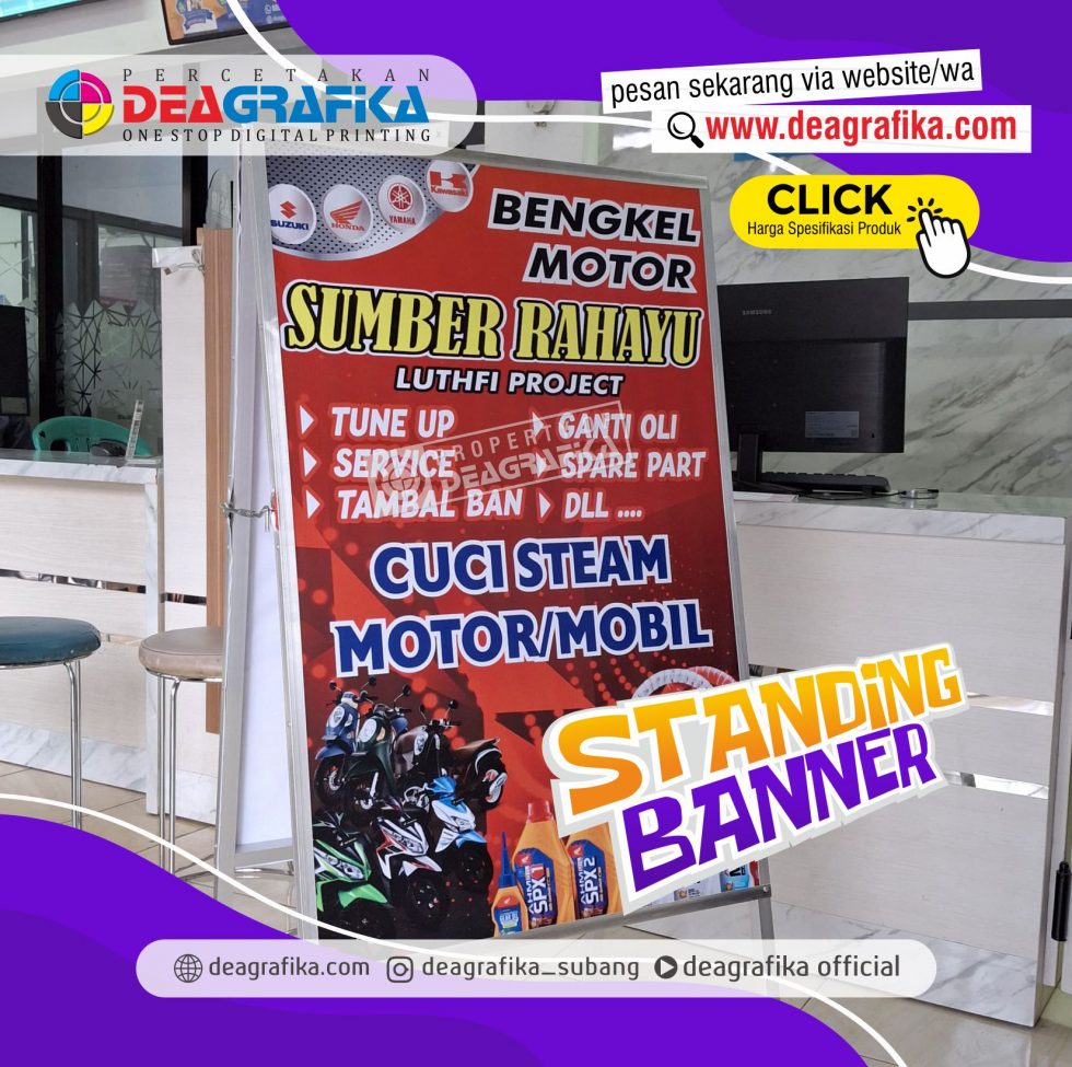 STANDING BANNER BESI SEGITIGA - DEA GRAFIKA