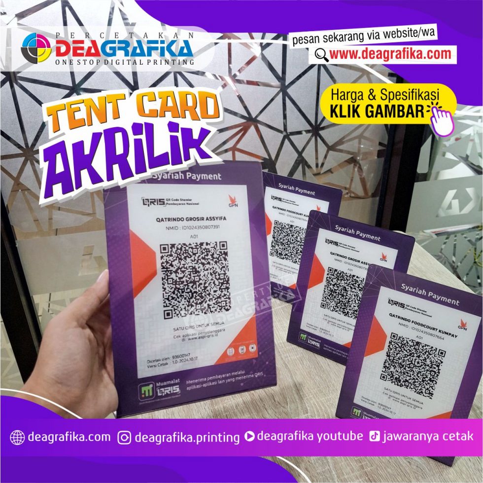 TENT CARD QR CODE QRIS - DEA GRAFIKA